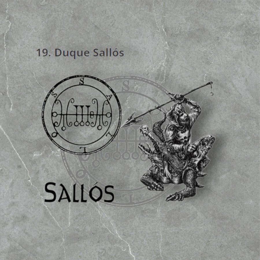 Dije Demonio 19 DUQUE SALLOS y Sello secreto Salomón 72 Demonios Clave ...